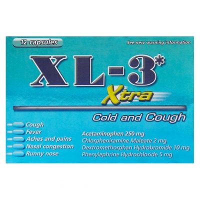 XL-3 Xtra, Cold and Cough, 12 Capsules – Bestdeal-shop.com
